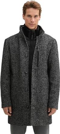 Tom Tailor 1043708 Manteau de Laine, 36082-Black Spotty Herringbone, XL Hommes
