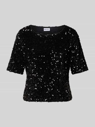 Pieces Blusentop mit Allover-Pailletten