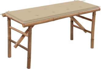 vidaXL Vidaxl - Klappbare Gartenbank mit Auflage 118 cm Bambus