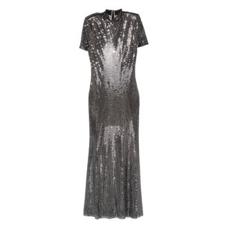 Self Portrait Embellished Short-sleeve Midi Dress