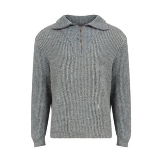 Maison Margiela Shetland Strick-Sweatshirt - - Knitwear - Herren - Grau - M