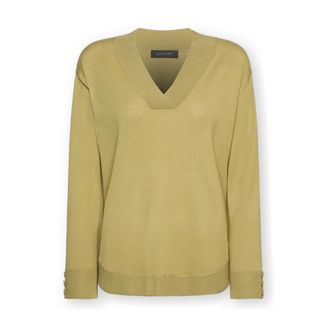 Elena Miro Viskose-Top mit V-Ausschnitt - - Knitwear - Damen - Gr&uuml;n - XL