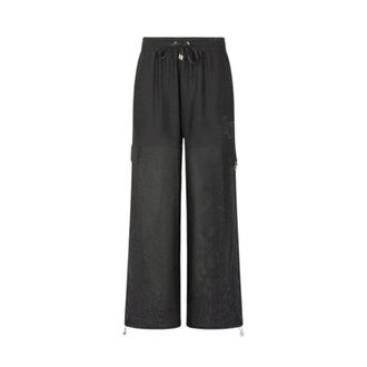 Liu Jo Femme, Pantalons, Noir, Taille: 42 FR Mesh Cargo Pantalons