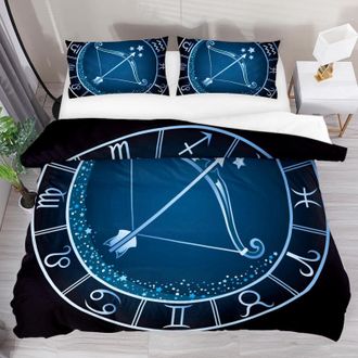 Generic Bettw&auml;sche-Set f&uuml;r Einzelbett, Sch&uuml;tze, Sternzeichen, weicher Tencel, Bettbezug, Bettw&auml;sche-Sets f&uuml;r Kinder, Jungen, M&auml;dchen, 3-teilig mit 2 Kissenbez