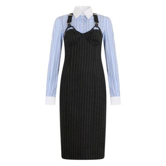 Moschino Kleid mit Tr&auml;gern und Hemdkragen - - Dresses - Damen - Mehrfarbig - S