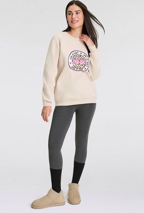 Zwillingsherz Sweatshirt Rundhalsausschnitt, Langarm, Baumwollmischung