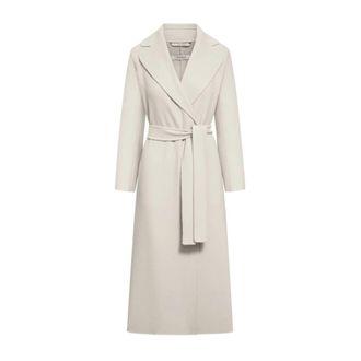 Max Mara Eleganter Wollmantel mit G&uuml;rtel Taschen - - Coats - Damen - Beige - XS