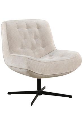 CARRYHOME Sessel, Natur, Holz, Metall, Textil, Eukalyptusholz, massiv, Sperrholz, 71x83x79 cm, Sitzfl&auml;che 360&deg; drehbar, Wohnzimmer, Sessel, Sonstige Sessel