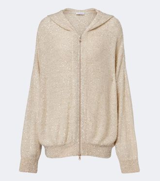 Brunello Cucinelli Sweat-shirt &agrave; capuche et sequins