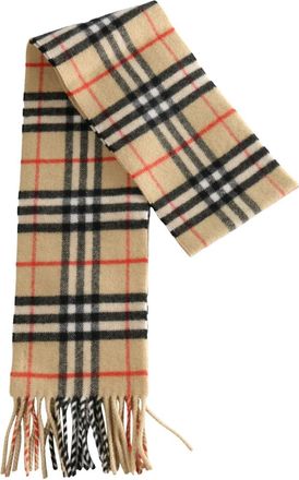 Burberry Karierter Schal mit Fransen - Nude