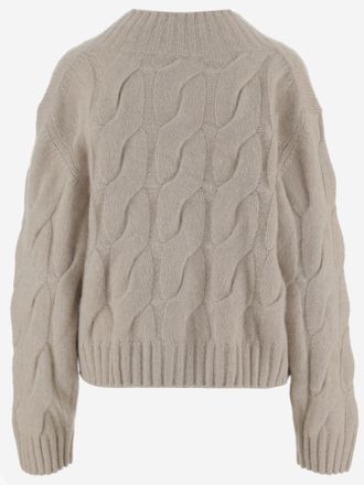 Allude Womens Beige Cashmere And Silk Sweater