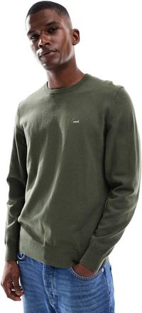 Levi's Leichter Strickpullover in Dunkelgrün mit Fledermaus-Logo