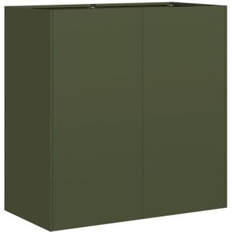 vidaXL Jardini&egrave;re vert olive 80x40x80 cm acier lamin&eacute; &agrave; froid vidaXL