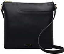 Radley London Poches Petit sac à bandoulière NS zippé - Cuir lisse, sangle réglable, poche avant incurvée signature - Couleur : noir