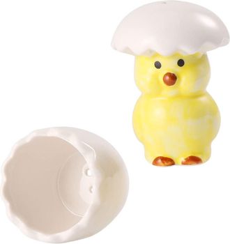 BESTONZON Kreative Keramik Gew&uuml;rzflasche H&uuml;hnchenform Mit Silikondeckel Wei&szlig; Lebensmittelecht Als Pfeffer Salzstreuer F&uuml;r K&uuml;chen-deko Geschenkideen F&uuml;r K&uuml;che Un