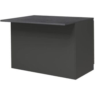 Dmora Lot de cuisine Emmanuel, table de rangement auxiliaire, meuble de cuisine avec 2 portes, 100% Made in Italy, 125x90h90 cm, Anthracite et Chêne, avec