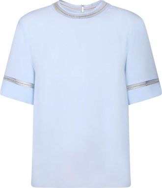 Fabiana Filippi Femme, Blouses et Chemises, Bleu, Taille: 38 FR T-shirt