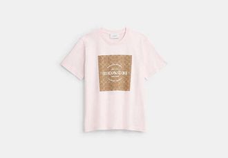 Coach Quadratisches Signature-T-Shirt