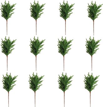 Generic K&uuml;nstliche Pine Branch, Echte Touch Kieferbranch,12X Weihnachtsbaum Dekoration Tannenzweige | Weihnachtsbaumdekoration Tannenzweige, realistische k&uuml;ns