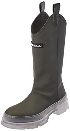 Just Cavalli Stivale Donna, Chaussures de Travail Femme, Verde, 38 EU