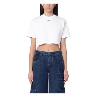 Off-white Femme, Tops, Blanc, Taille: 42 FR T-shirt à Manches Courtes et Col Rond