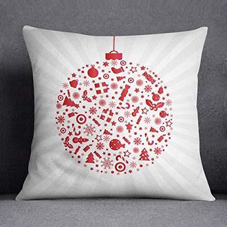 Questo Casa Weihnachtsbaum Kissenbezug mit Unsichtbarer Reißverschluss, Kissenhülle, Zierkissenbezug, Wohnkultur, Für Sofa, Kaffeestube, Größe: 45X45 cm - Entworf