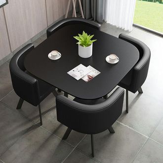 Generic Essgruppe in Tresenh&ouml;he, K&uuml;chen-Esstisch- und Stuhlset, 5-teilige Fr&uuml;hst&uuml;cksbar-M&ouml;bel mit 1 Tisch und 4 St&uuml;hlen