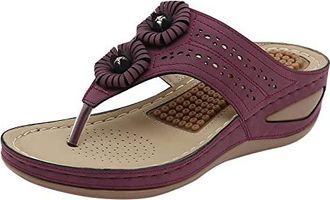 Generic Sandales pour femme - Européenne rétro grande taille creuses légères semelle souple chaussures décontractées pour femmes, Violet C, 37.5 EU