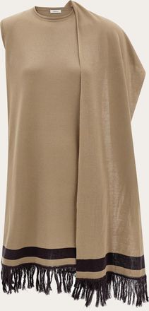 Ferragamo Damen Minikleid mit Fransen Beige