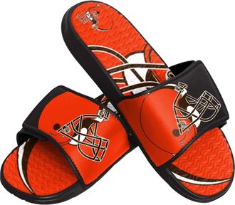 Foco Cleveland Browns NFL Colorblock Big Logo Gel Slide Black Orange Badelatschen Hausschuhe - M