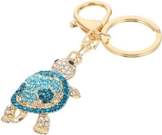 IFUNDOM Porte-Cl&eacute;s Pendentif Tortue en Alliage avec Pierre Bleue D&eacute;coration Cr&eacute;ative pour Cl&eacute;s et Paquet Accessoire Unique 1 Pi&egrave;ce pour Usage Quotidien et Pr&eacute;