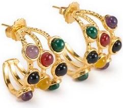 Sylvia Toledano Boucles doreille en laiton et pierre