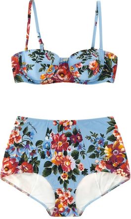 Dolce & Gabbana Femme, Maillots de bain, Bleu, Taille: 38 FR Re-Edition 2000 Balconette Bikini