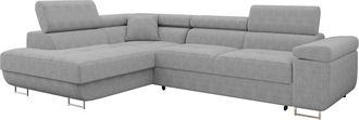 Mirjan24 Ecksofa Torezio Cord mit Bettkasten, Einstellbare Kopfst&uuml;tzen, Sofa mit Schlaffunktion, Eckcouch f&uuml;r Wohnzimmer, L-Form Couch mit Bettfunktion (Poso 1