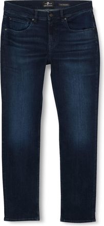 7 For All Mankind Mens The Straight Luxe Performance Eco Jeans, Dark Blue, 29W / 29L