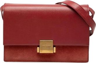 Saint Laurent Sac bandouli&egrave;re Bellechasse en cuir et daim Pre-owned - Femme - Pre-owned - Rouge - Taille: ONE Size