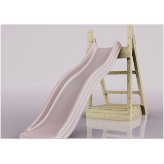 REBO Rebo - Rutsche Gecko Kinderrutsche outdoor aus Holz in Rosa, Rutsche outdoor freistehende Rutsche175cm