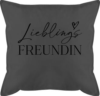 Shirtracer Kissen 50x50 - Lieblingsfreundin | BFF Geschenk Beste Freundin | Weihnachtsgeschenkidee Freundschaft Geschenk Geburtstag - 50 x 50 cm - Grau - Geschen
