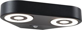 Paulmann 94866 LED Außenwandleuchte Silma Bewegungsmelder zweifacher Lichtaustritt IP44 280x176mm 3000K 2x5,5 / 2x0,7W 2x600lm 230V Anthrazit
