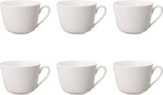 Villeroy & Boch Twist White Kaffee-/Teeobertasse 6 St&uuml;ck Nr. 1013801300 und 4er Set EKM Living Edelstahl Strohhalme