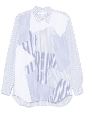 Comme Des Garçons chemise à empiècements patchwork - Bleu