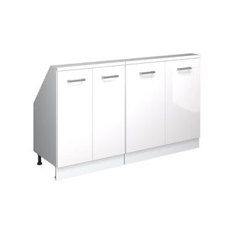 Vicco Ensembles de Meuble de Rangement sous Pente Rion, Blanc Brillant/Blanc, Lot de 2