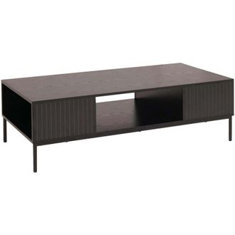 Hhg TV-Rack 294, TV-Board Fernsehtisch Lowboard TV-Schrank Ablage F&auml;cher, Melamin mdf 39x120x60cm Holzoptik schwarz