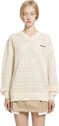 Miu Miu Cotton V-neck Sweater
