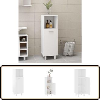 vidaXL Vidaxl - Badezimmerschrank Weiß 30x30x95 cm Holzwerkstoff - Badezimmermöbel - Holzschrank - Schreibtisch - Spiegelkommode - Aufbewahrungsraum