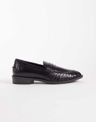 Bronx Next-Wagon mocassins premium en cuir couleur coffee bean-Marron