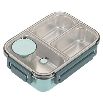 Generic Lunchbox für Erwachsene aus Edelstahl | Lunchbox mit 3 Fächern mit Deckel | Lunchbox für Mahlzeitenvorbereitung, Tragbare Lebensmittelaufbewahrung für