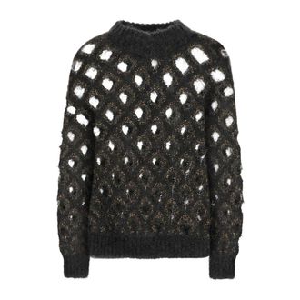 Brunello Cucinelli Pullover Mohair Diamante - - Knitwear - Damen - Grau - M