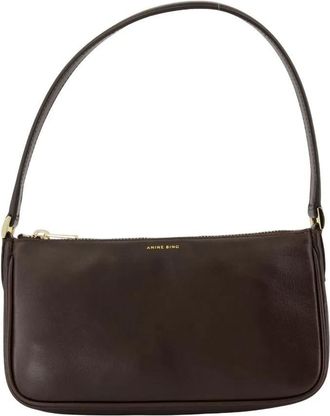 Anine Bing Hobo Bags - Minimalist Calfskin Shoulder Bag With Gold-Tone Ac - Gr. unisize - in Braun - für Damen