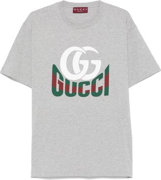 Gucci T-Shirt mit Logo-Print - Grau